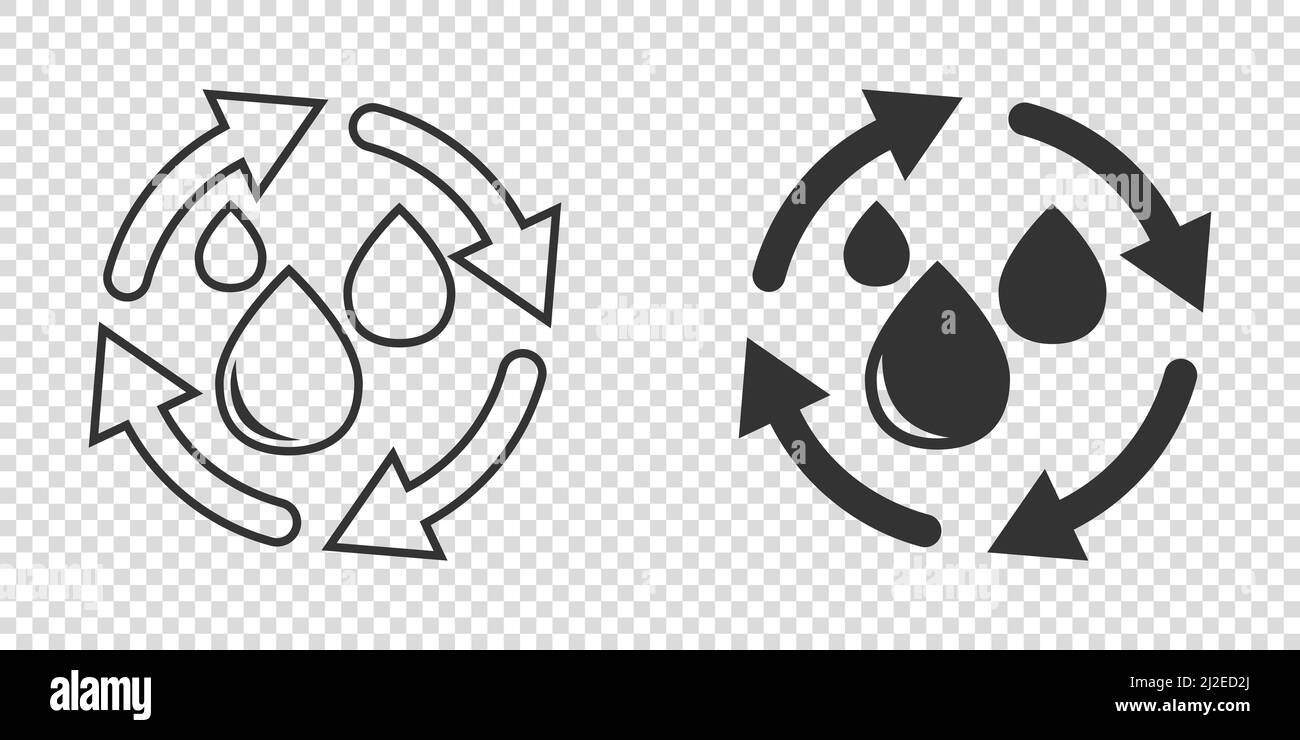 Water drop icon in flat style. Blob recycle vector illustration on ...