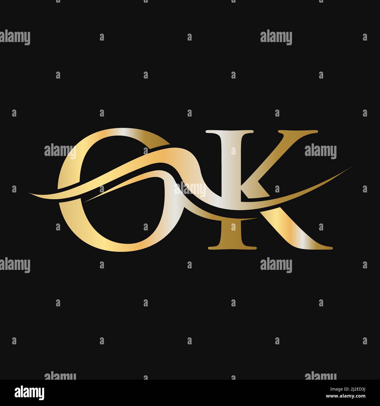 Letter OK Logo Design. Initial OK Logotype Template For Business And ...