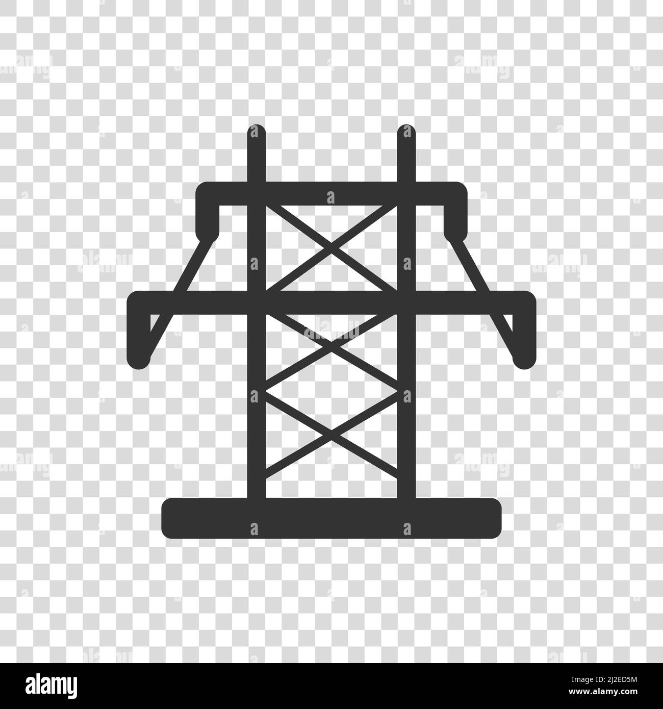 Electric tower icon in flat style. Power station vector illustration on ...