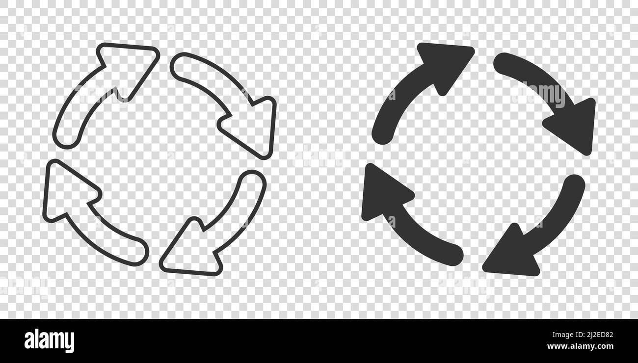 Recycle icon in flat style. Reuse vector illustration on white isolated ...