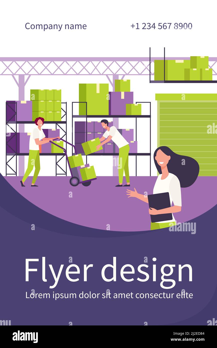Staff working in logistic storage isolated flat vector illustration ...