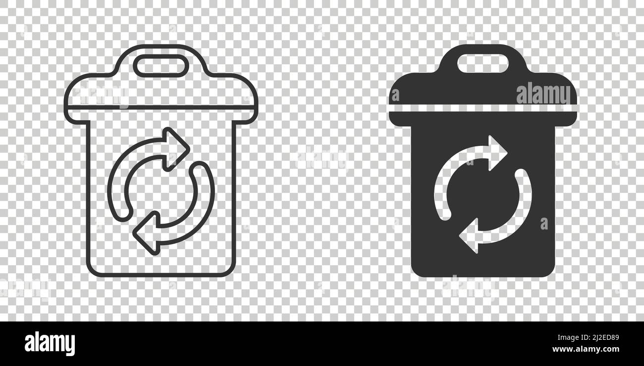 Garbage bin icon in flat style. Recycle vector illustration on white ...