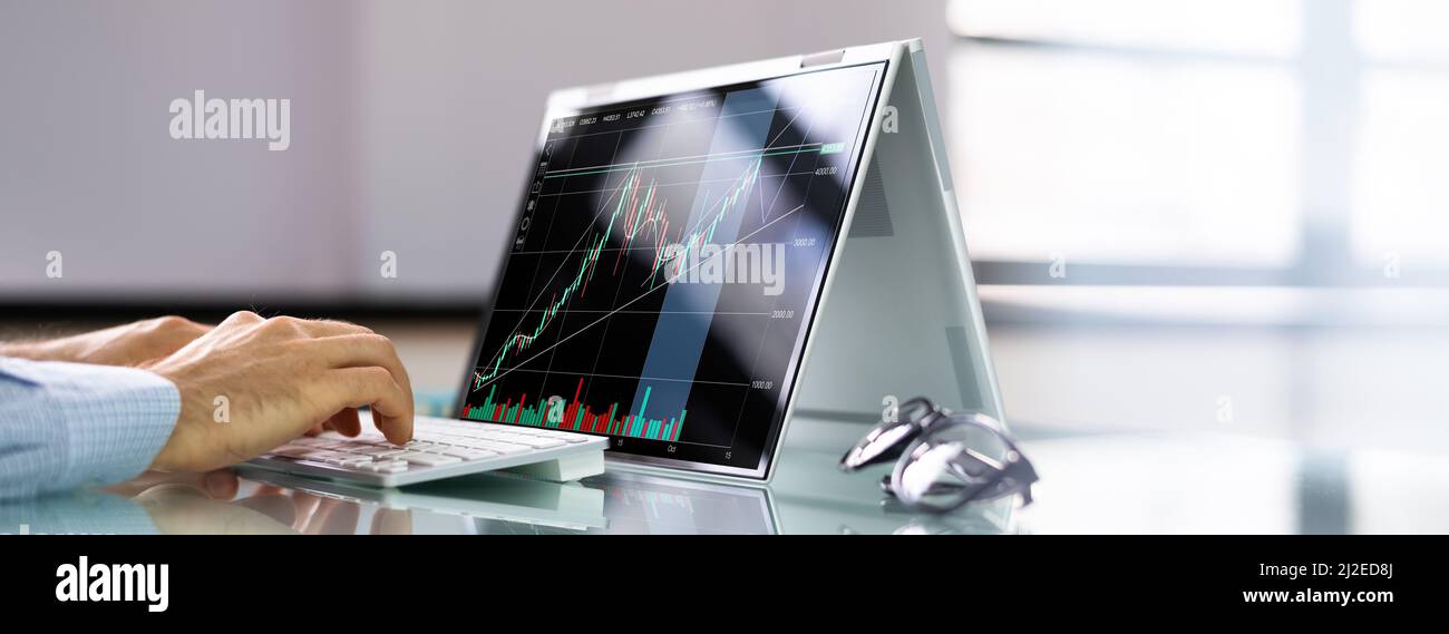 Stock Broker Exchange Trading App On Laptop Stock Photo - Alamy