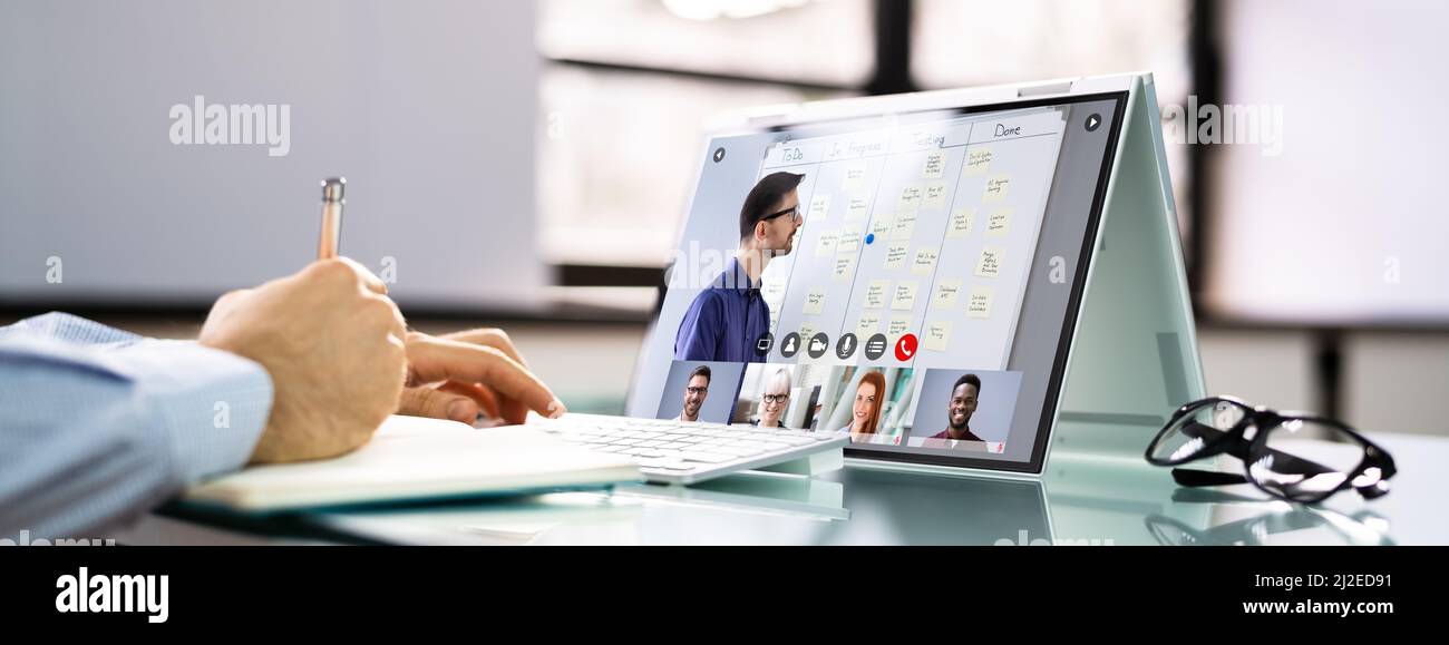 Coaching Lecture And Virtual Remote Training Session Stock Photo - Alamy