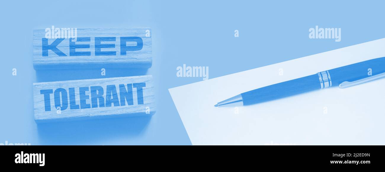 Wooden Blocks with the text Keep tolerant. Tolerance diversity social ...