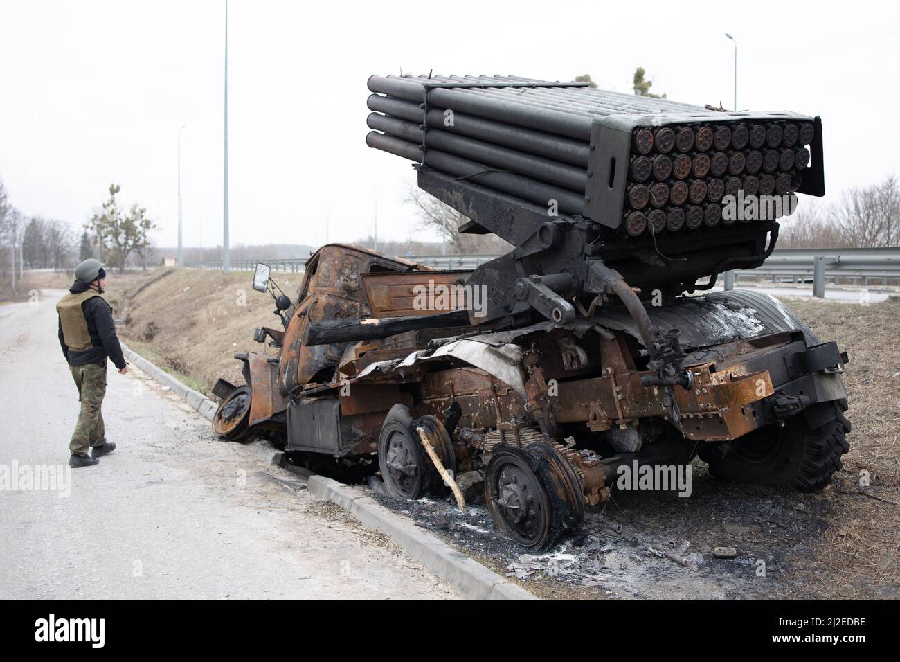 BM-21 Grad rocket launcher truck destroyed by Ukrainian Army as ...