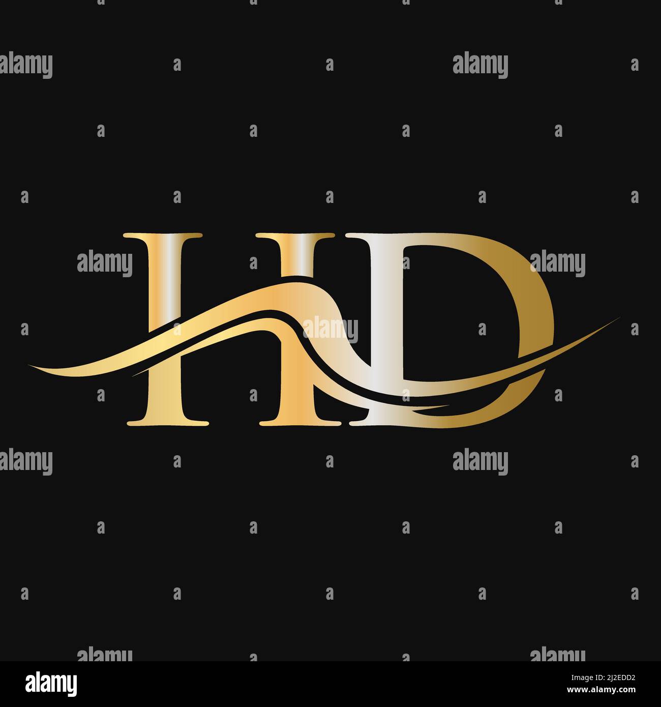 Letter HD Logo Design. Initial HD Logotype Template For Business And ...