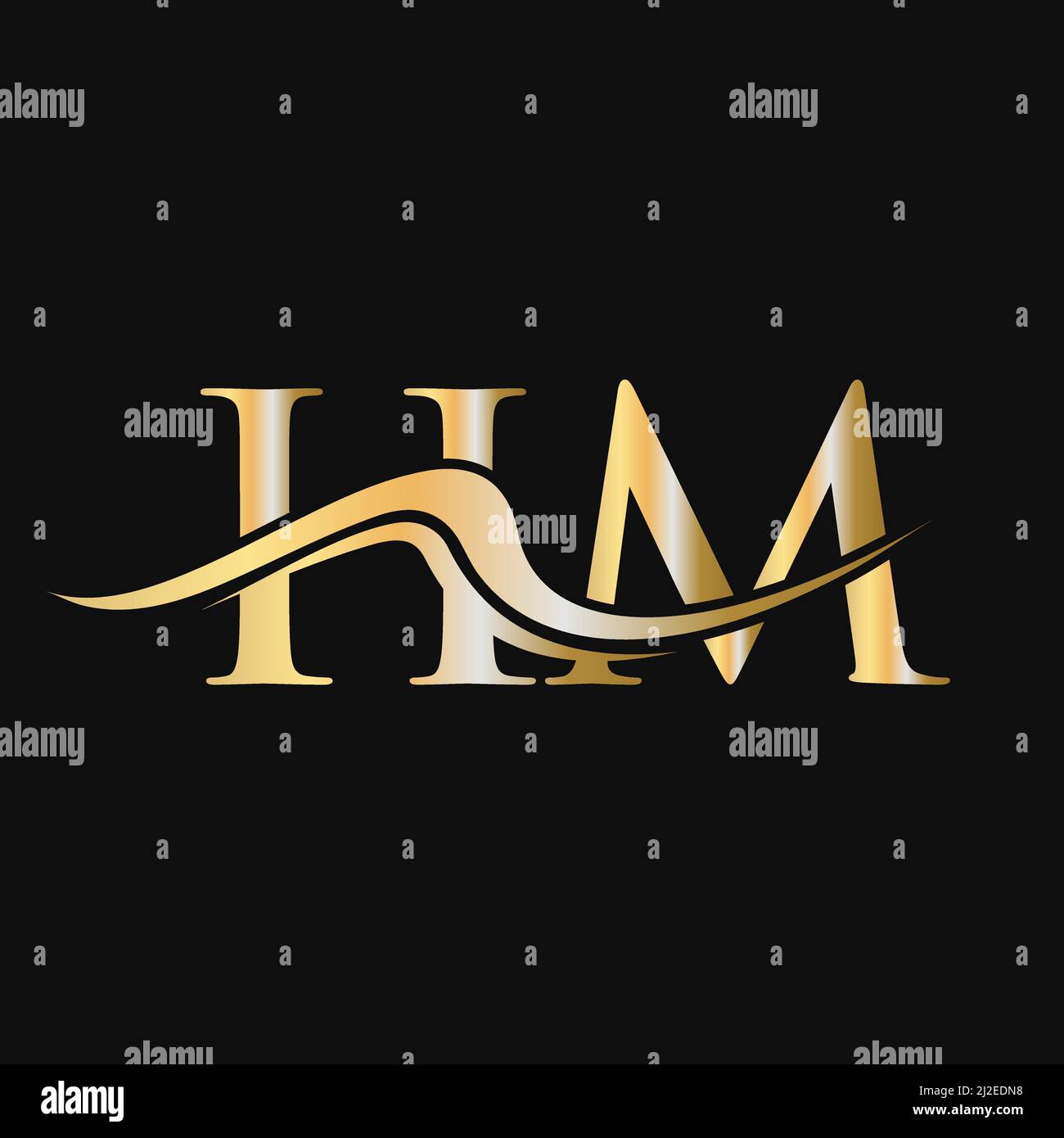 Letter HM Logo Design. Initial HM Logotype Template For Business And Company Logo Stock Vector ...