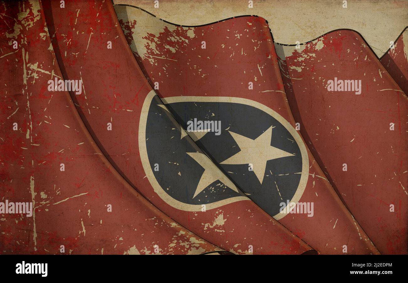 Background illustration of an old paper with a print of a waving Flag ...