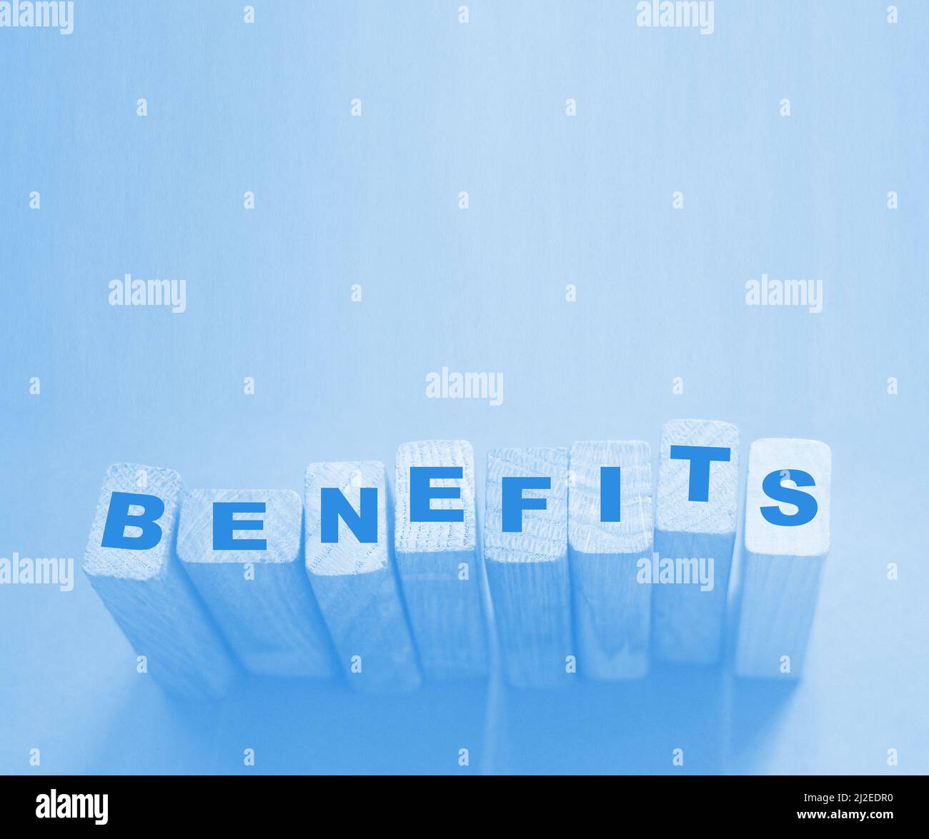BENEFITS word made with building blocks. Awards self development ...