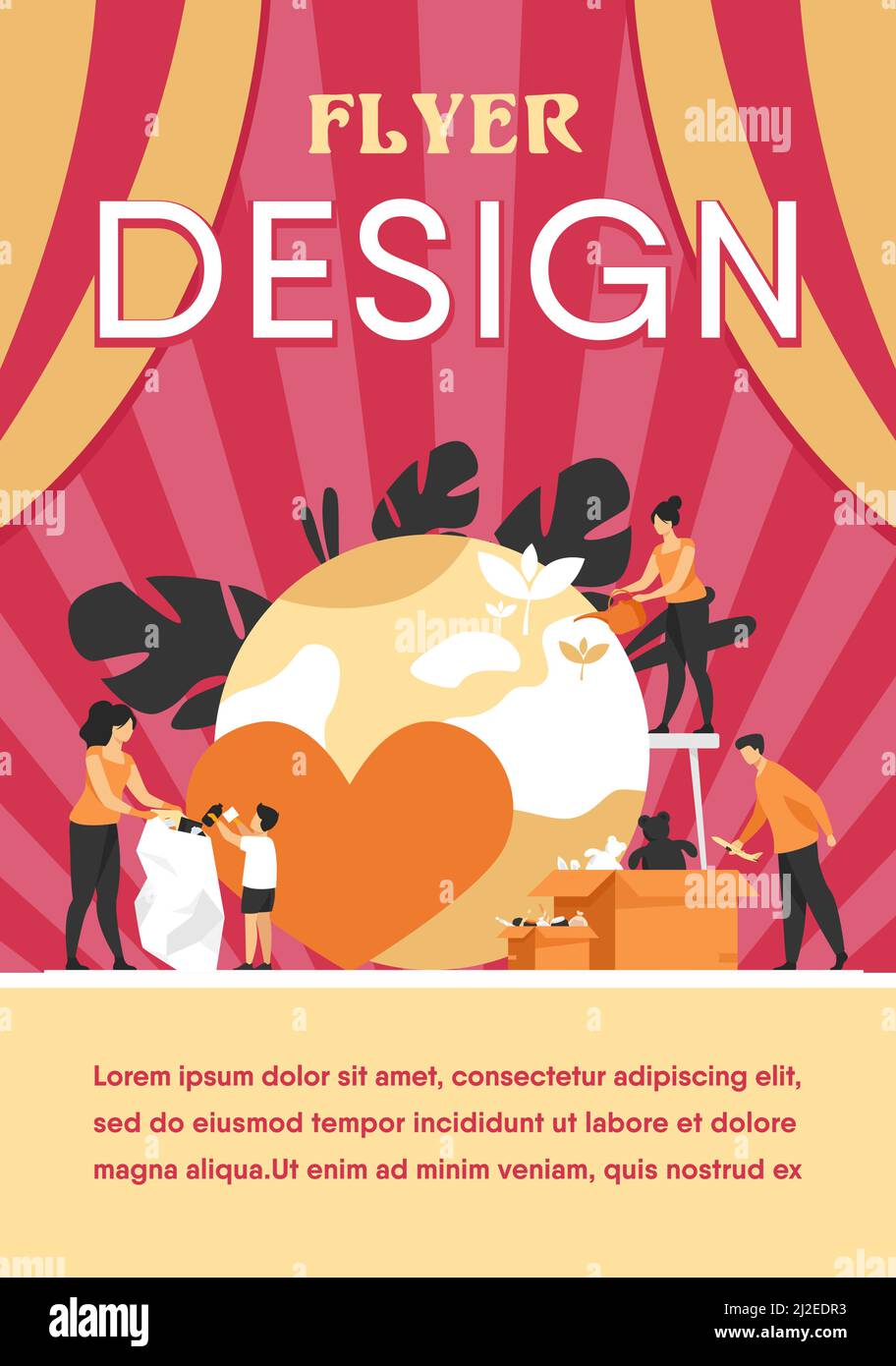Social team helping charity and sharing hope flat vector illustration ...