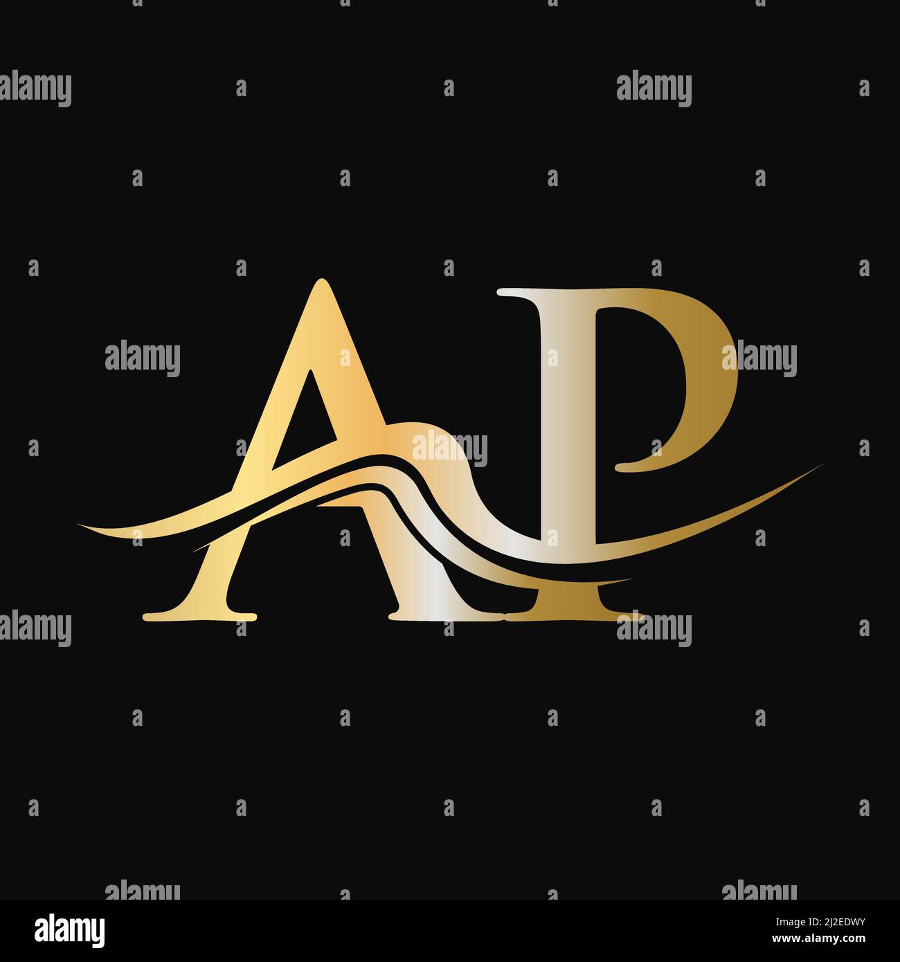 Letter AP Logo Design. Initial AP Logotype Template For Business And ...
