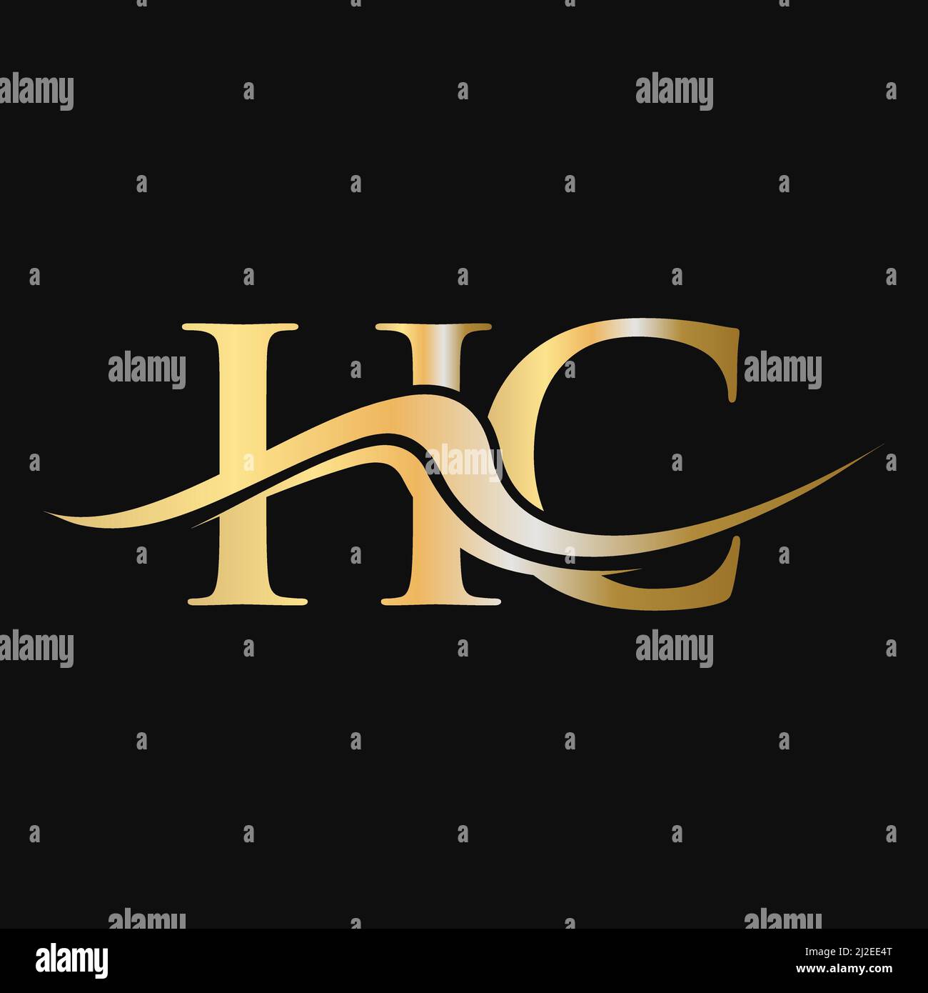 Letter HC Logo Design. Initial HC Logotype Template For Business And ...