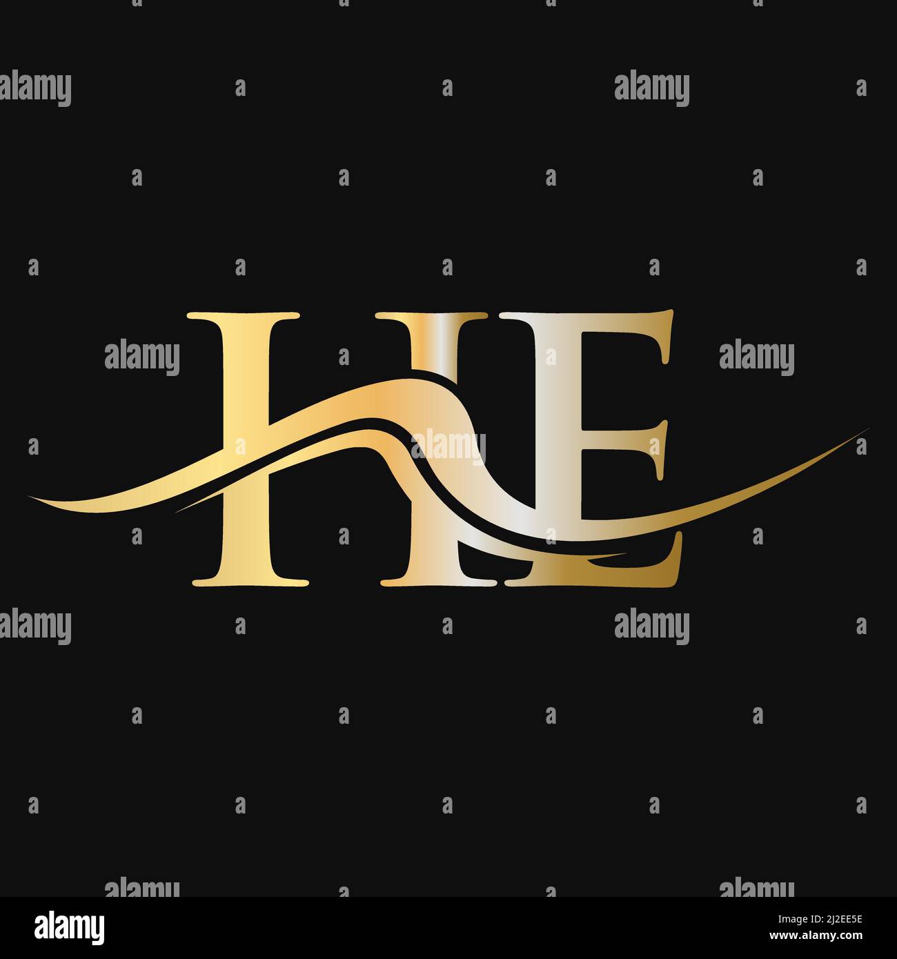 Letter HE Logo Design. Initial HE Logotype Template For Business And ...