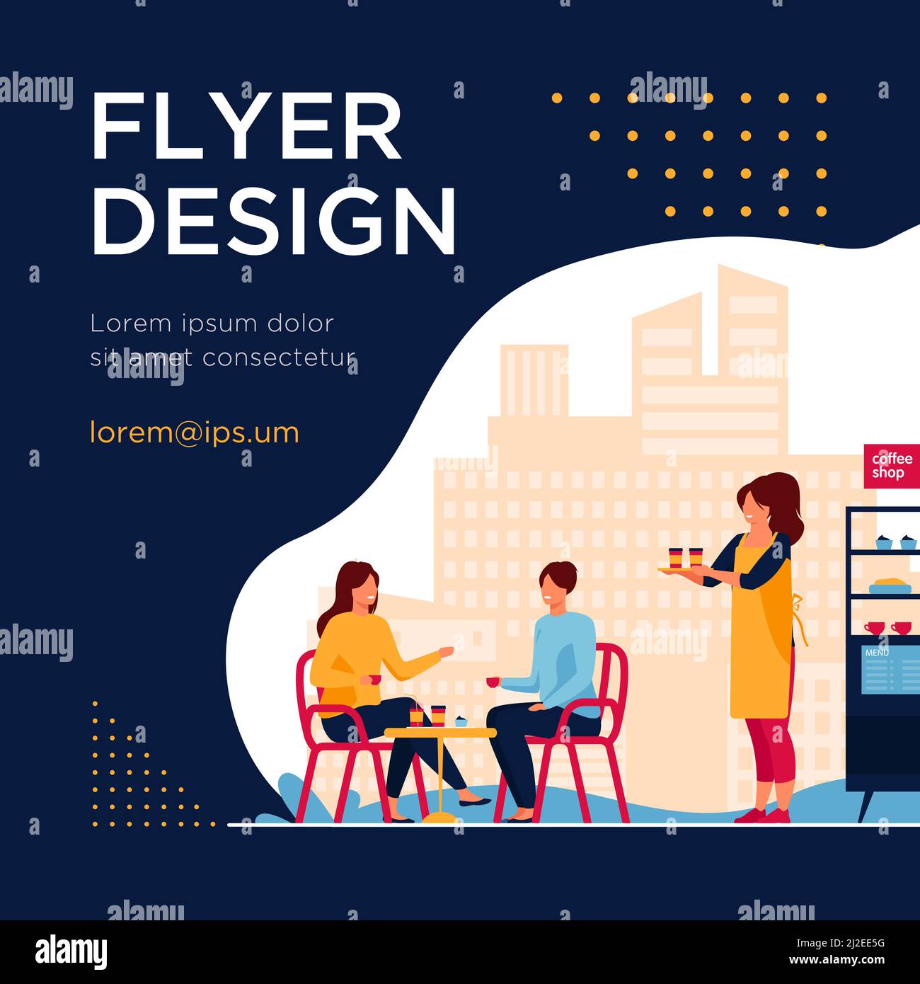 Customers outside cafe Stock Vector Images - Alamy