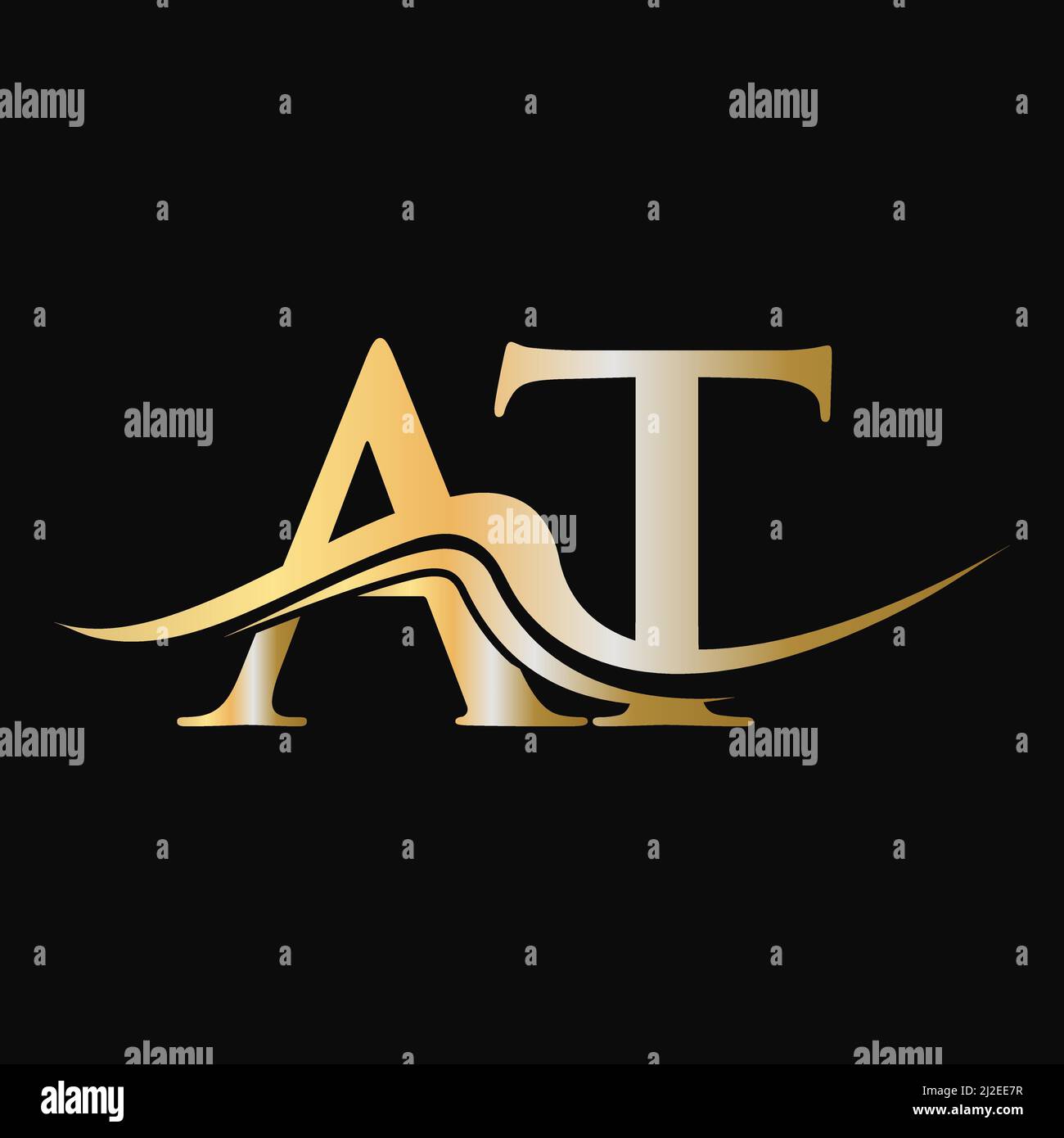 Letter AT Logo Design. Initial AT Logotype Template For Business And ...