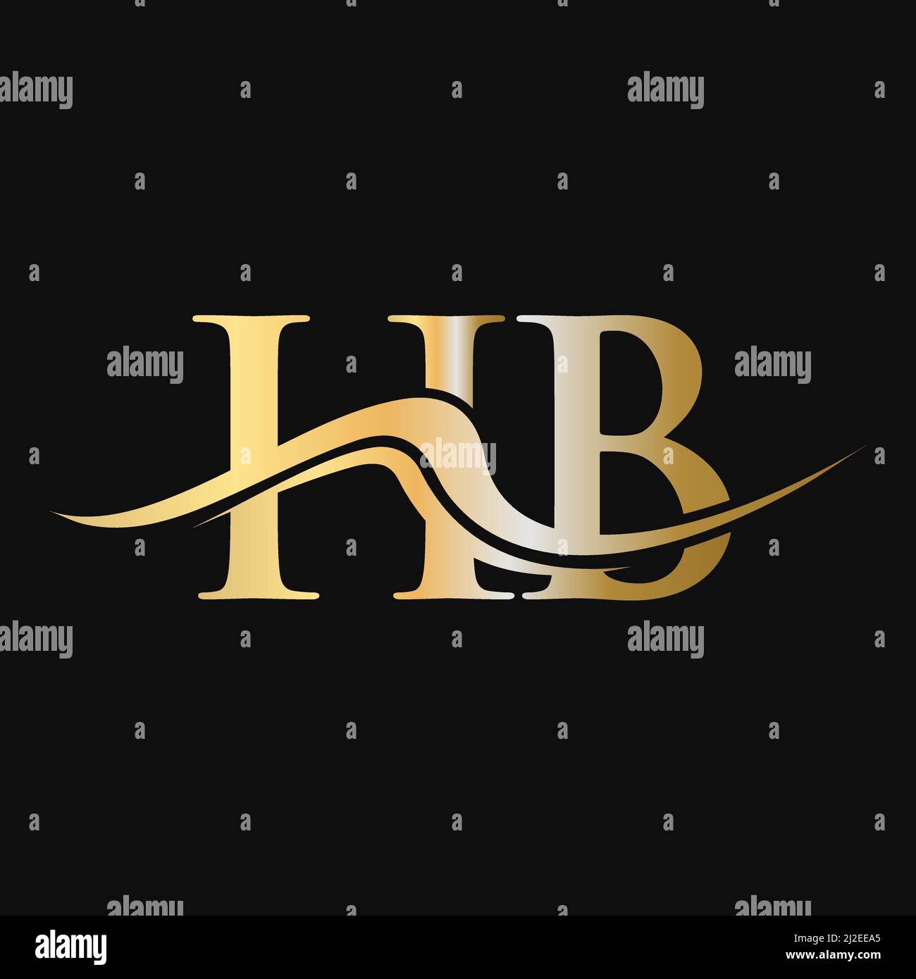 Letter HB Logo Design. Initial HB Logotype Template For Business And ...