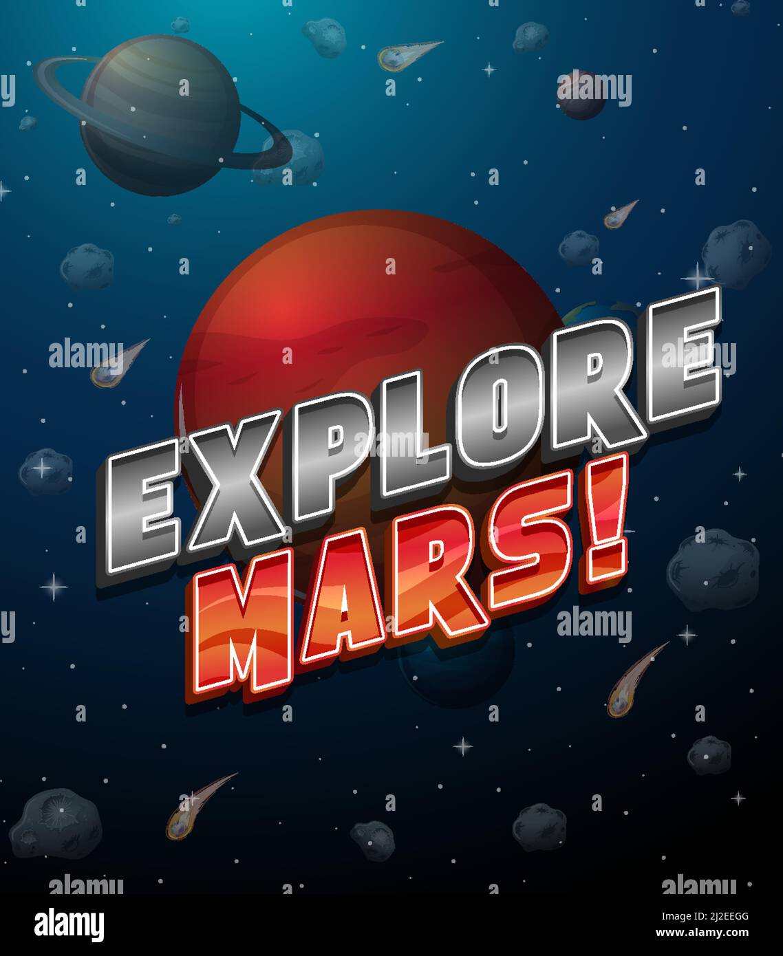 Explore Mars word logo poster illustration Stock Vector Image & Art - Alamy