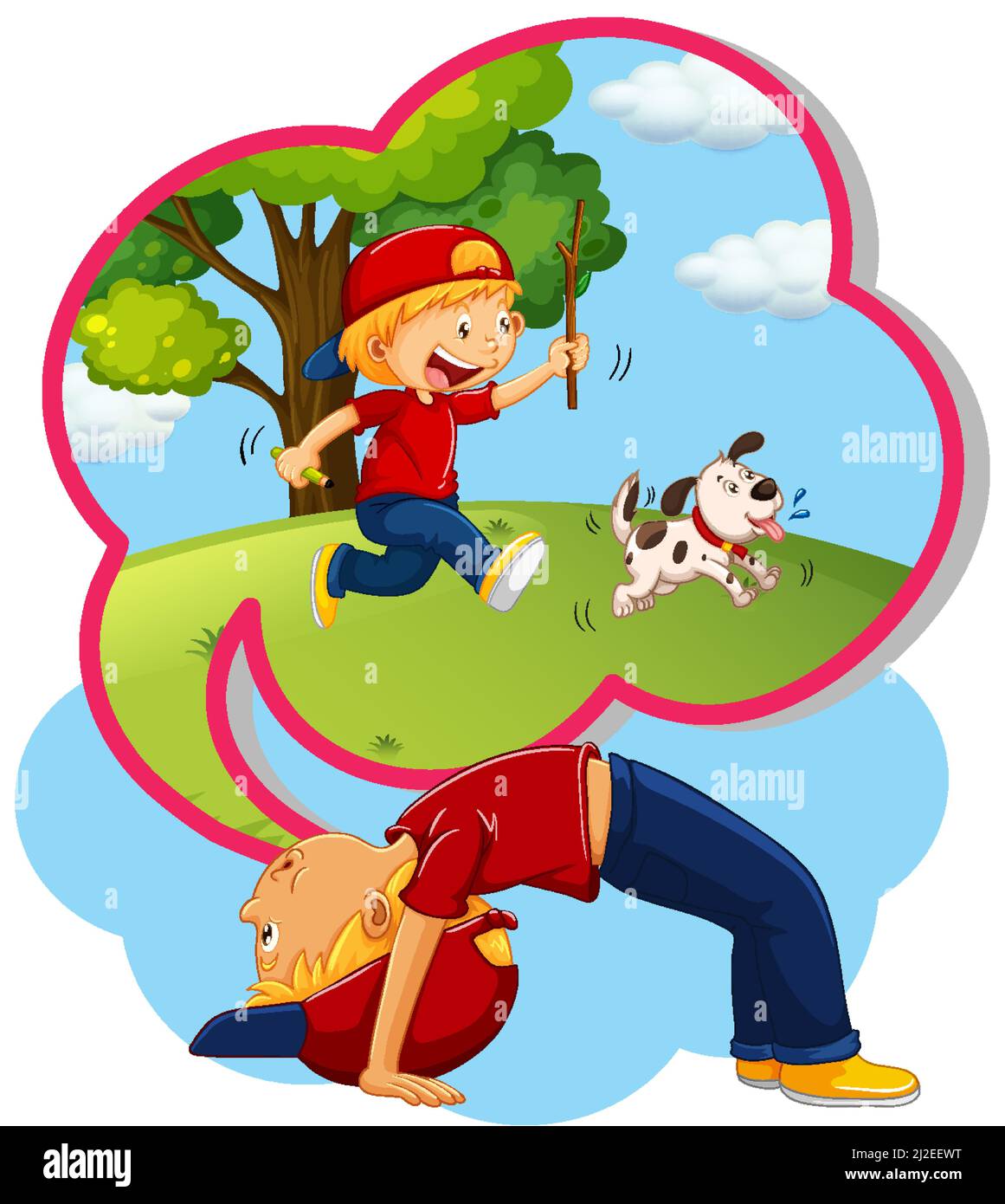 Cartoon animals playing in garden Stock Vector Images - Alamy
