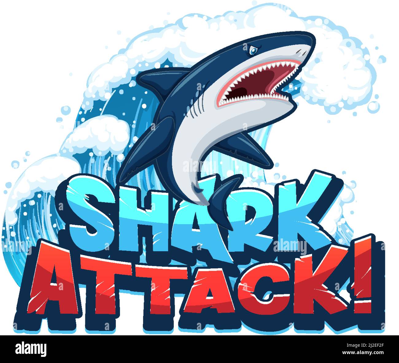Font design for shark attack illustration Stock Vector Image & Art - Alamy