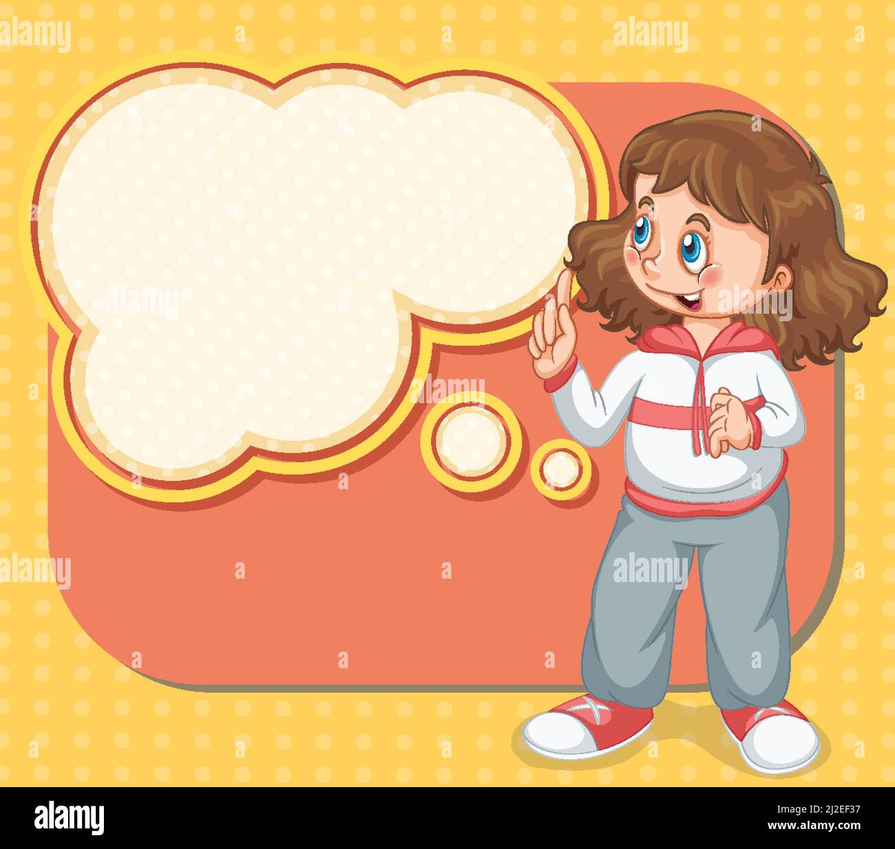A girl thinking with empty callout illustration Stock Vector Image ...