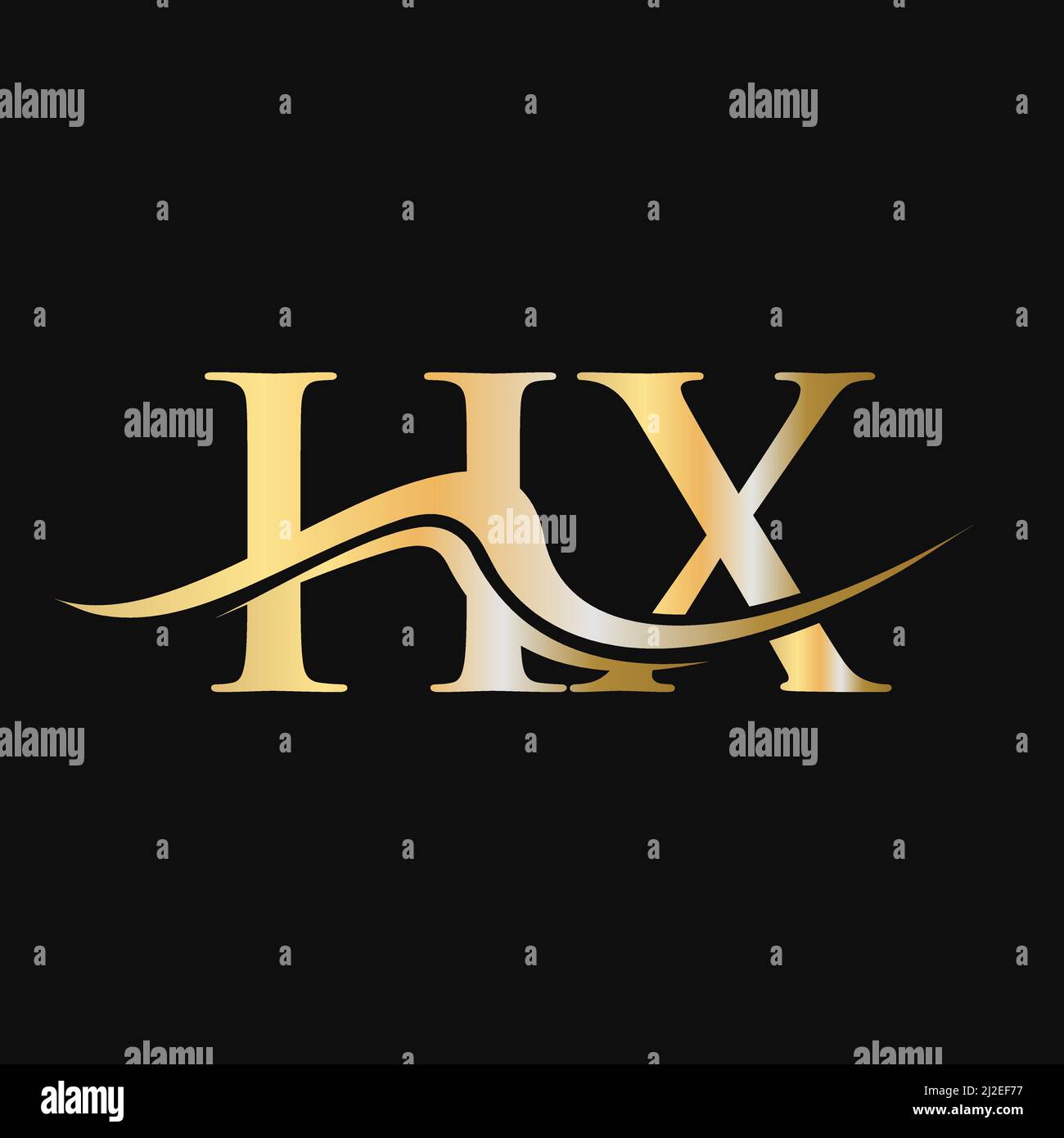 Letter HX Logo Design. Initial HX Logotype Template For Business And ...