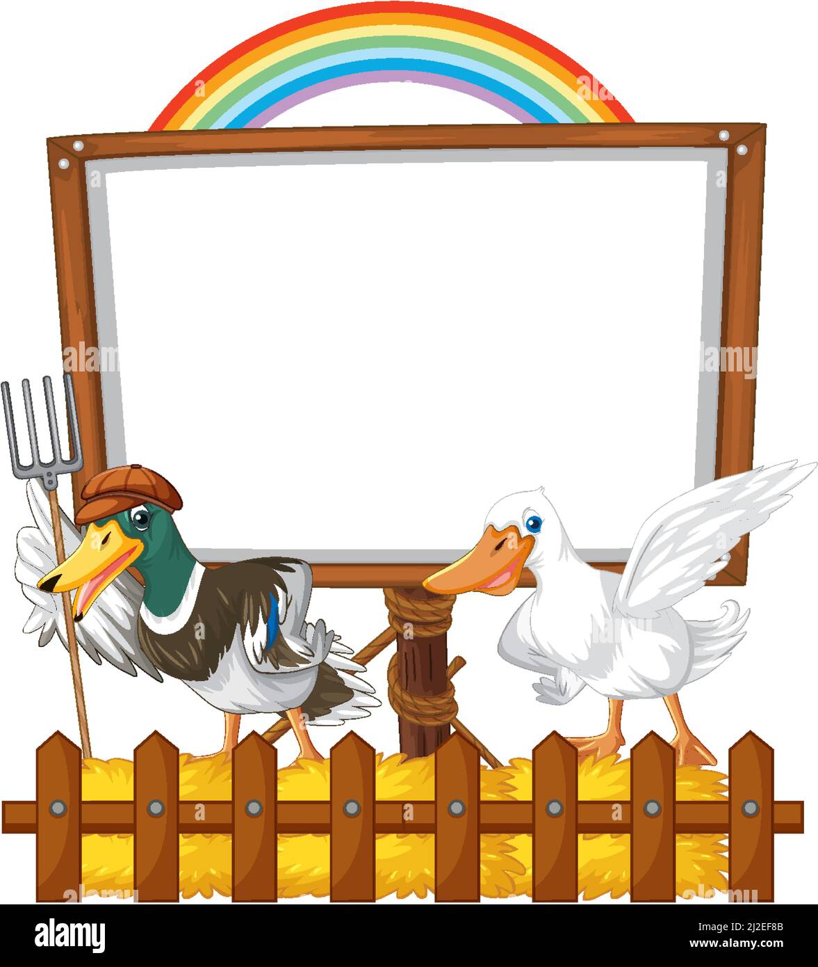 Sign board with animal farm on white background illustration Stock ...