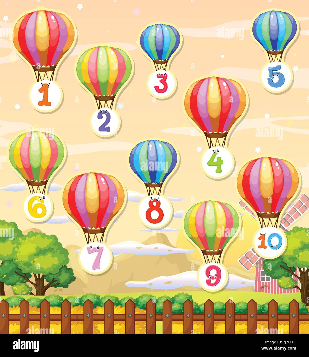 Number 0 to 9 with math symbols illustration Stock Vector Image & Art ...