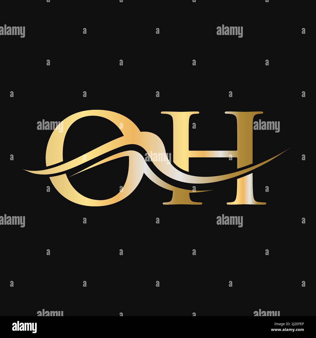 Letter OH Logo Design. Initial OH Logotype Template For Business And ...