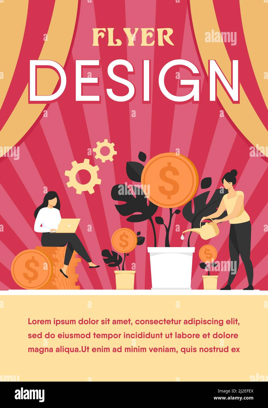 Young investors working for profit, dividend or revenue flat vector ...