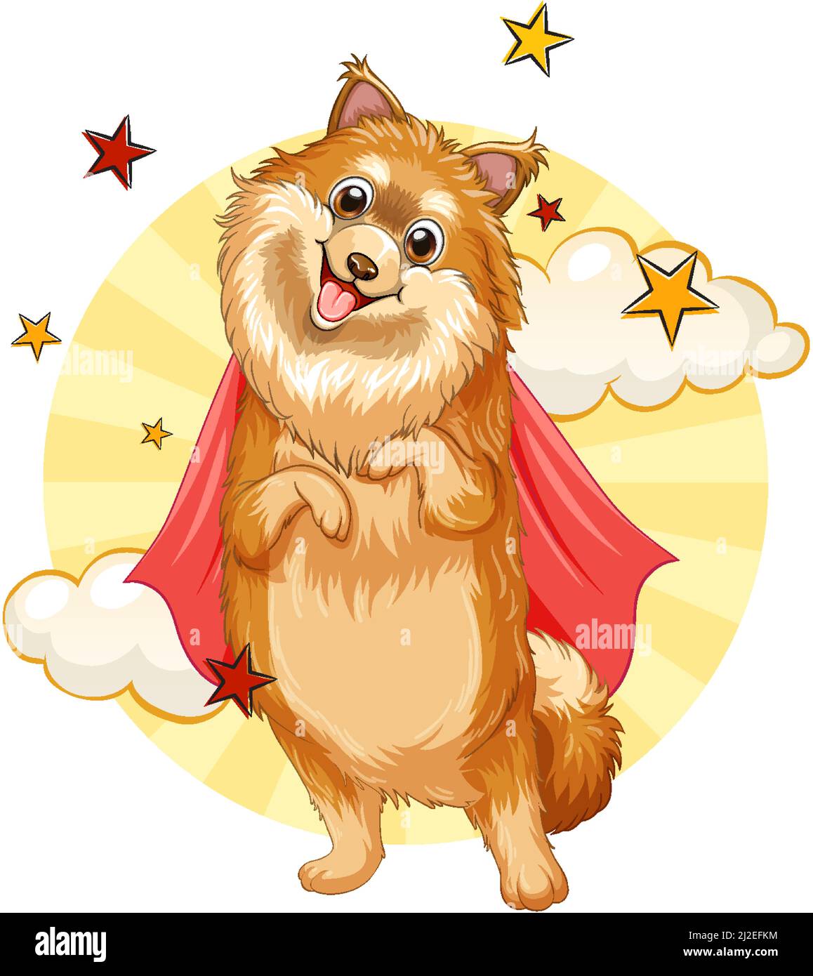 Dog with red cape flying illustration Stock Vector Image & Art - Alamy