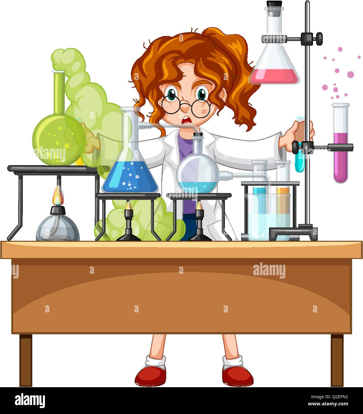 Scientist doing science experiment in the lab illustration Stock Vector ...