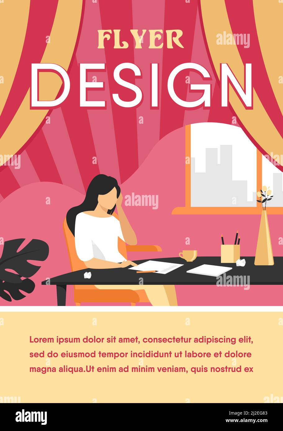 Young writer working on his new work Stock Vector Images - Alamy