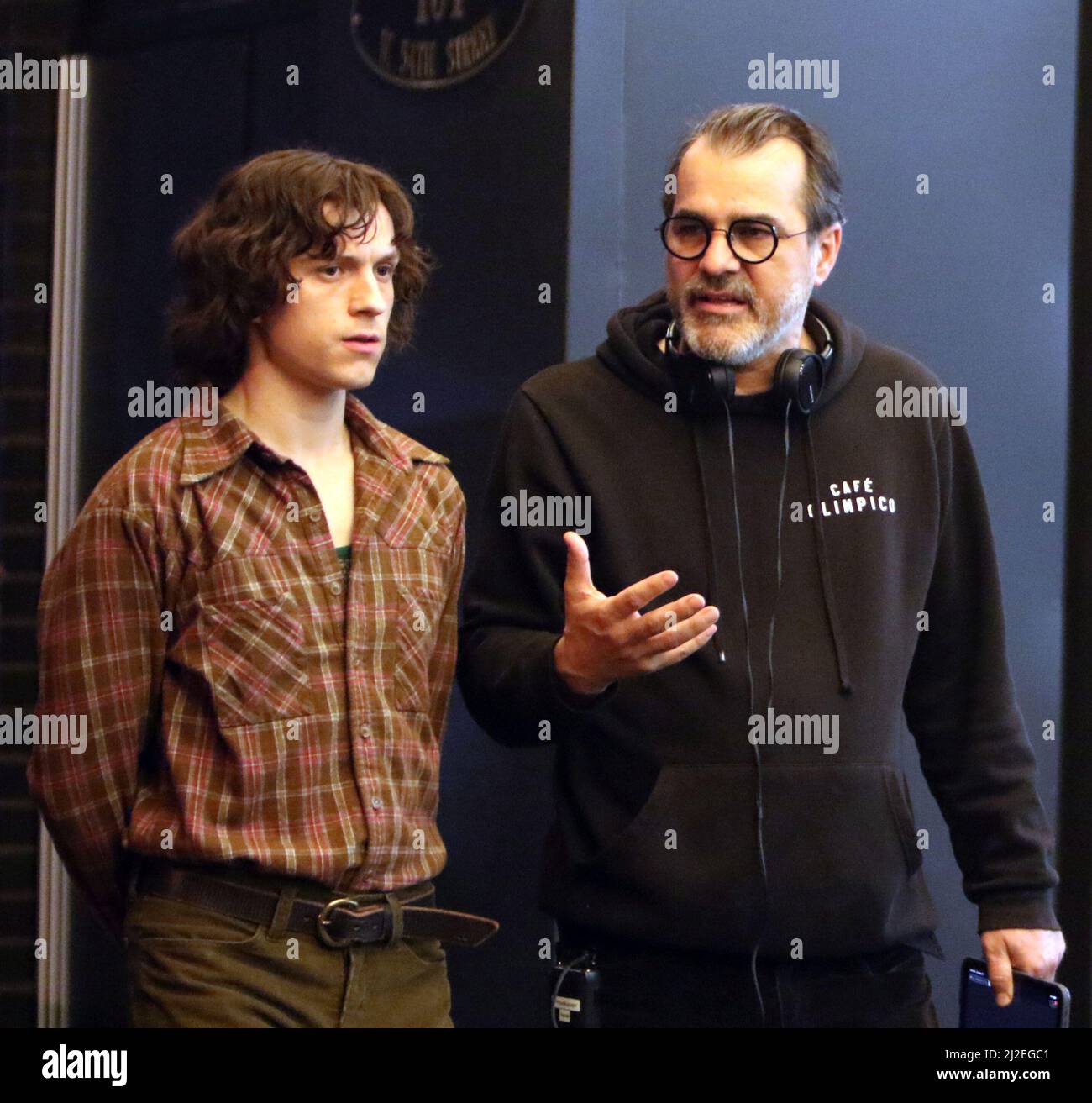 New York, USA. March 31, 2022. Tom Holland, Kornel Mundruczo shooting ... New York, USA. March 31, 2022. Tom Holland, Kornel Mundruczo shooting ...