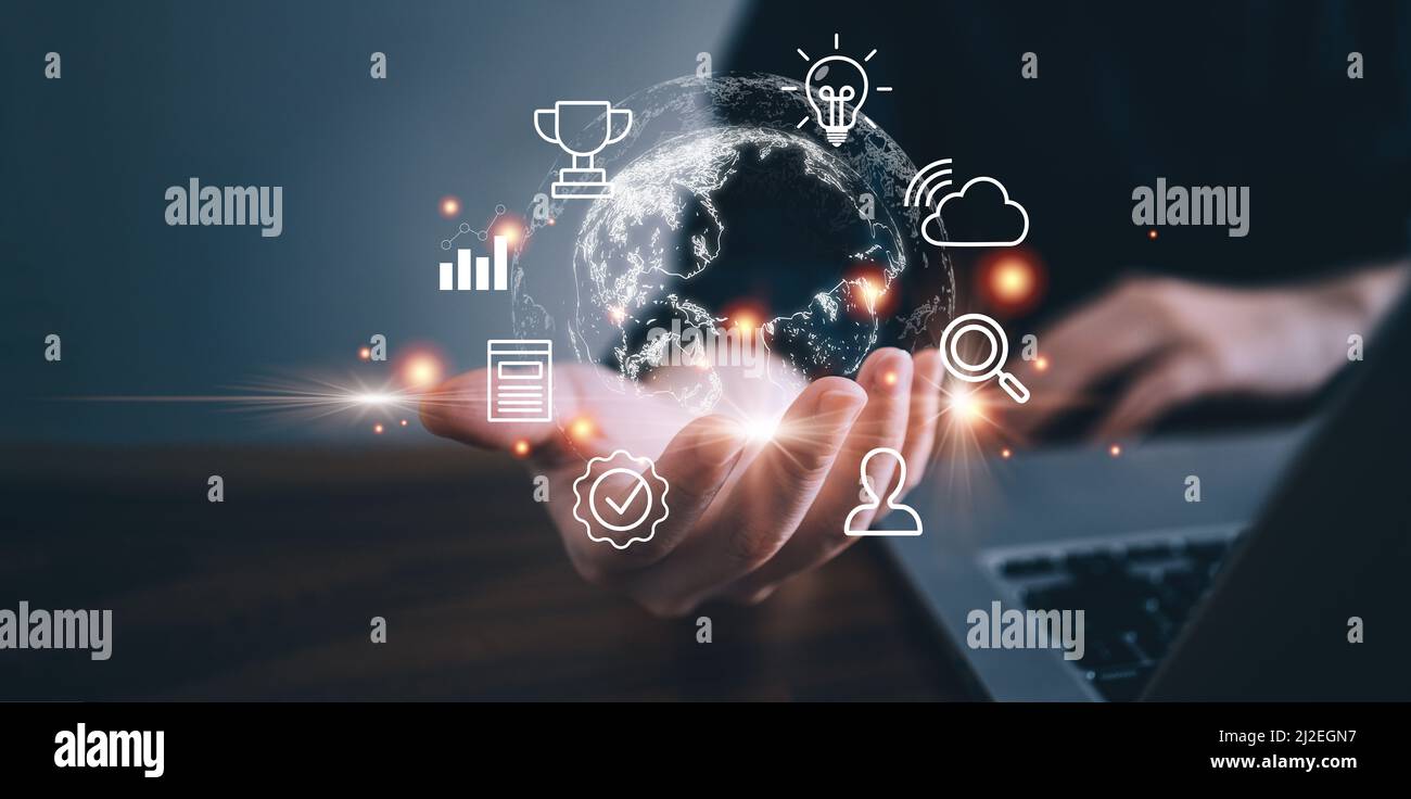 Concept of technology and business global internet connection ...