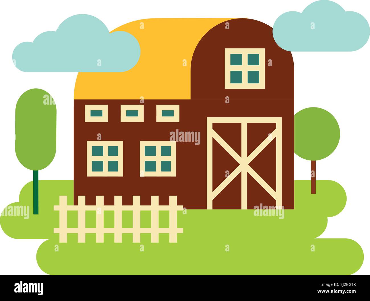 Vector Illustration Barn in Flat Style Stock Vector Image & Art - Alamy