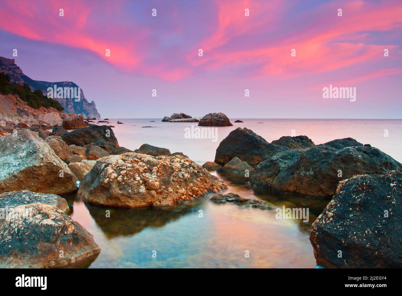 Beautiful sky over evening sea hi-res stock photography and images - Alamy