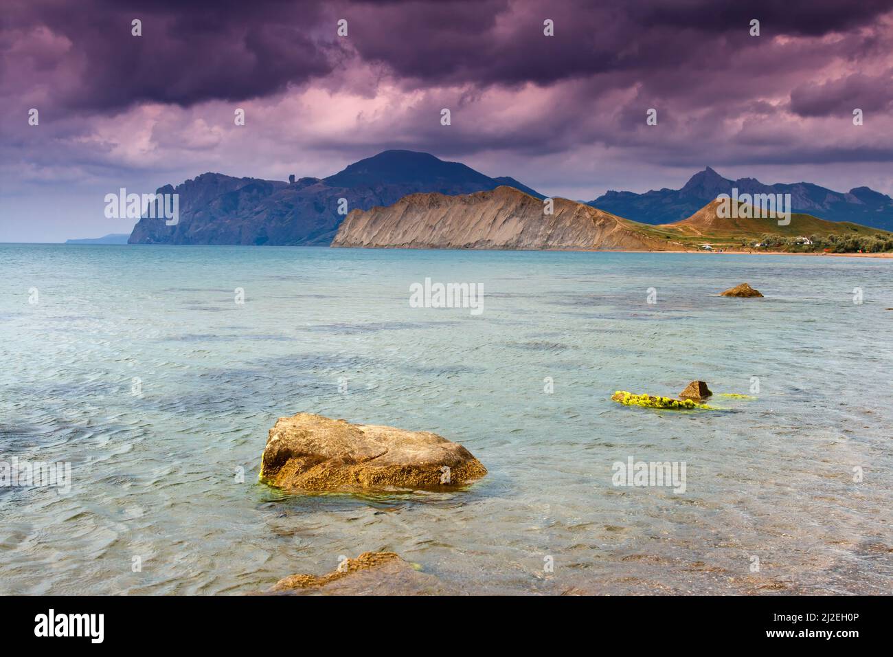 Beautiful sky over evening sea hi-res stock photography and images - Alamy