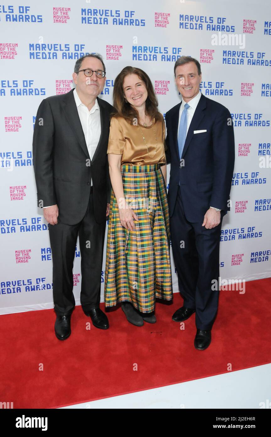 (L-R) Michael Barker, Cheryl Henson and Ivan Lustig attend the Marvels ...