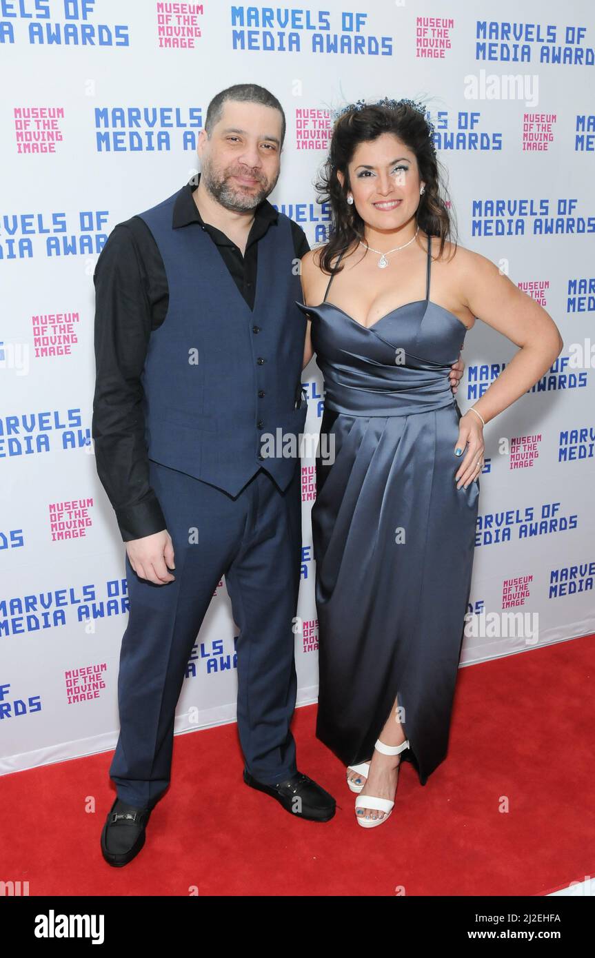 Julio Garay and guest attend the Marvels of Media Awards in New York ...