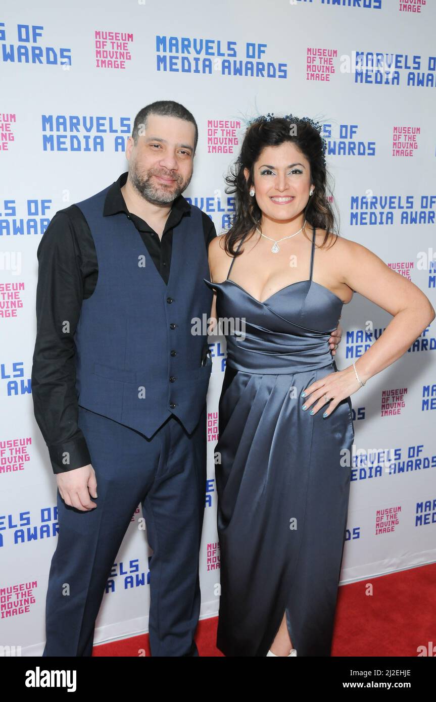 Julio Garay and guest attend the Marvels of Media Awards in New York ...