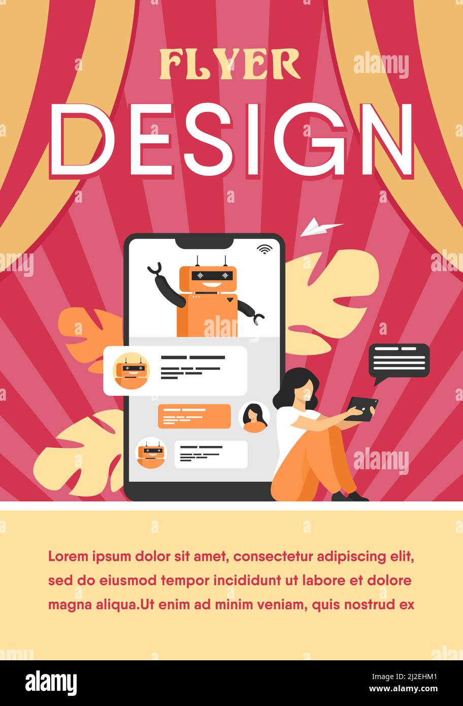 Tiny woman using mobile assistant with chatbot isolated flat vector ...