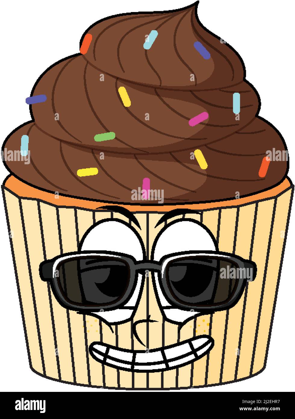 Cupcake with brown cream illustration Stock Vector Image & Art - Alamy