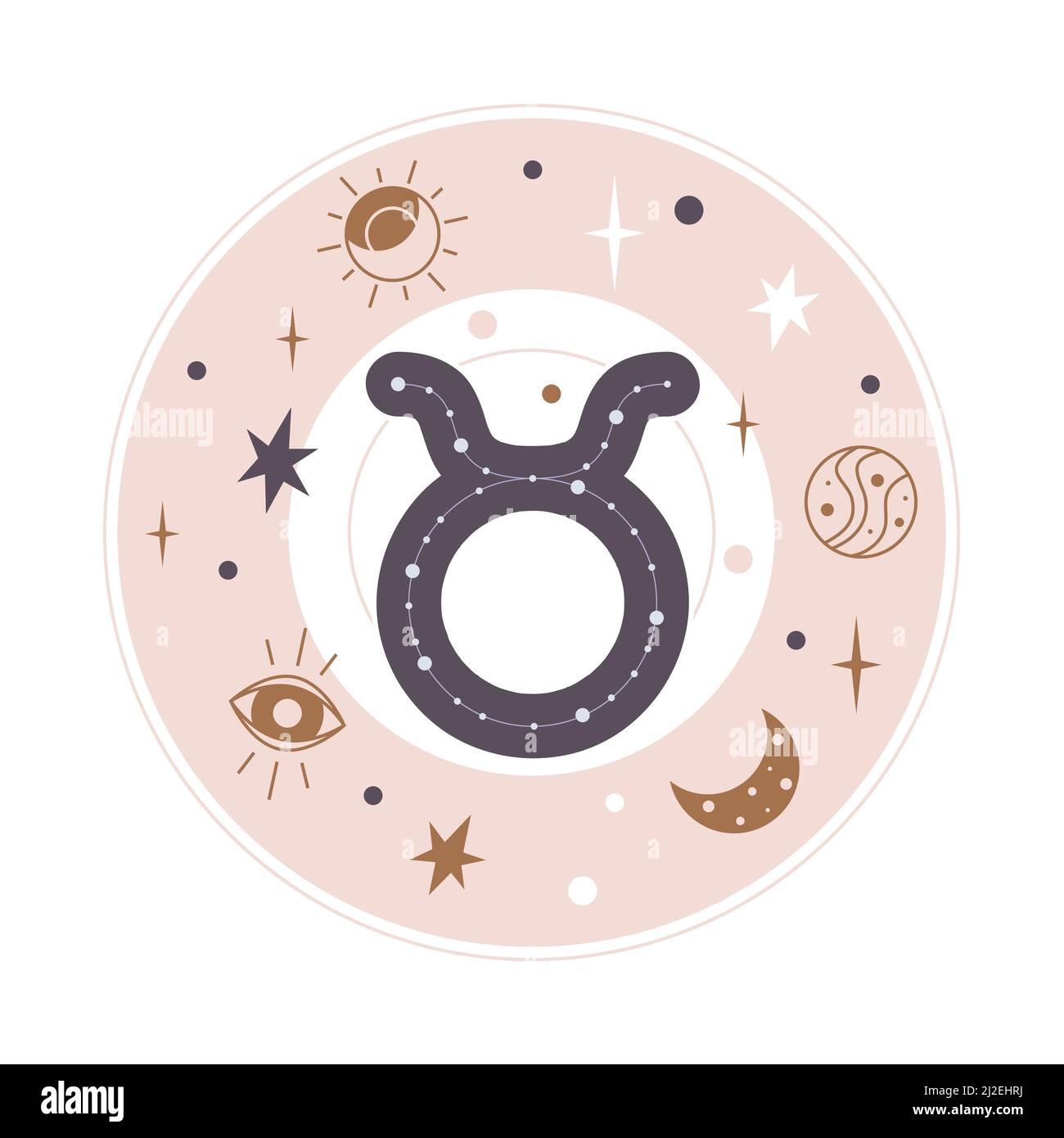 Taurus Horoscope sign vector - Zodiac astrology element. Esoteric ...