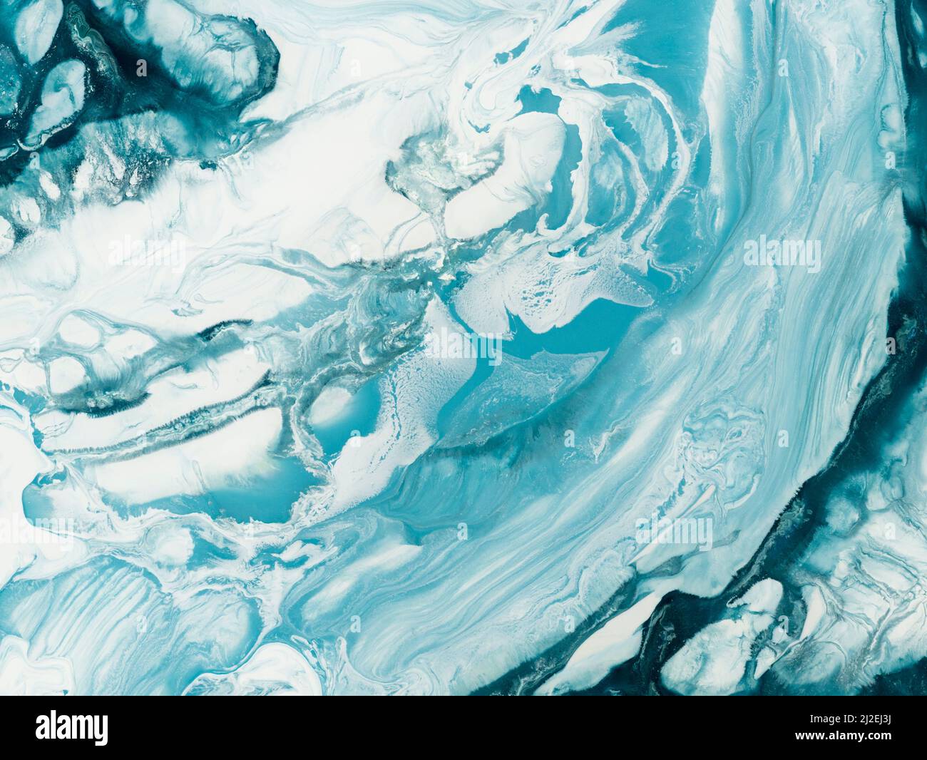 Abstract creative art painting with blue colors, acrylic hand painted ...