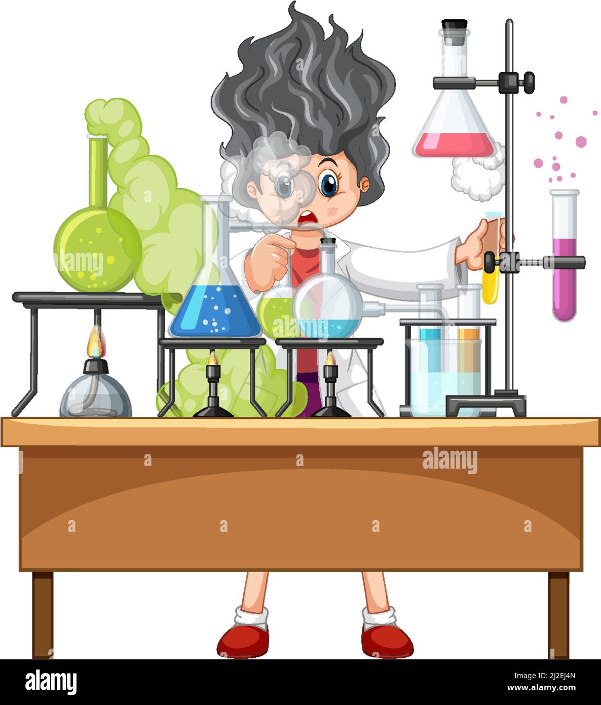 Scientist doing science experiment in the lab illustration Stock Vector ...