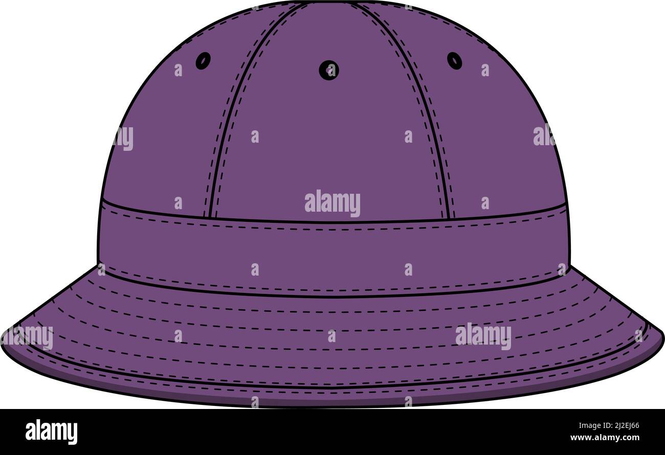 Bucket hat (metro hat ) template vector illustration Stock Vector Image ...