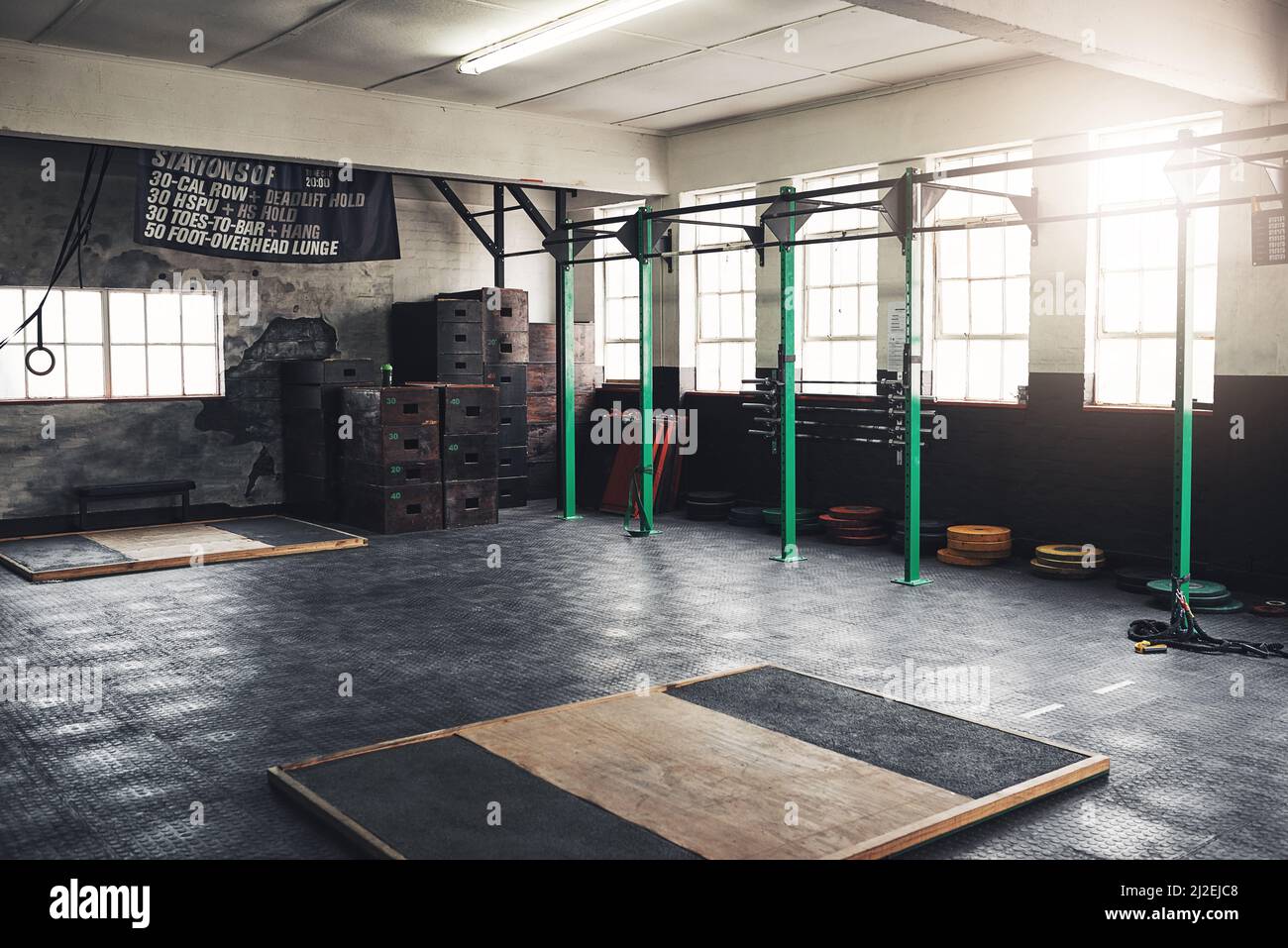 Get ready to transform your body. Sill life shot of the interior of a ...