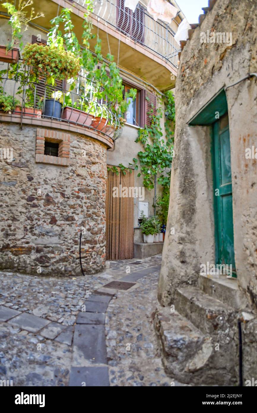 A narrow street in Acri, a village in Calabria, Italy Stock Photo - Alamy