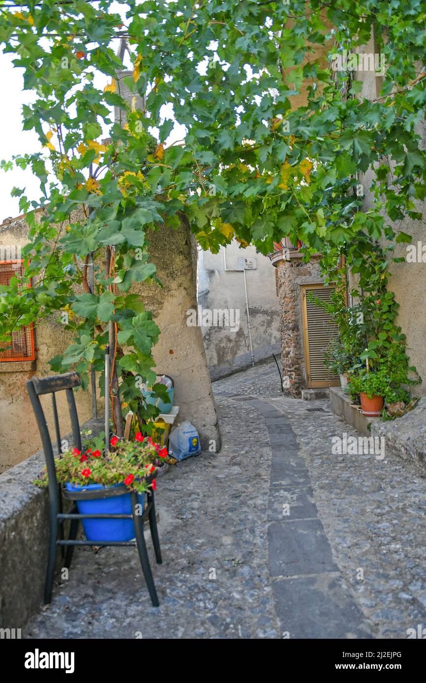 A narrow street in Acri, a village in Calabria, Italy Stock Photo - Alamy